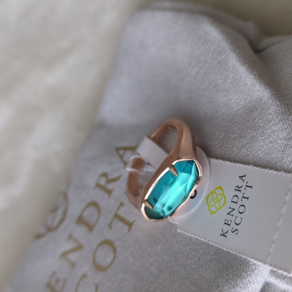 Kendra Scott | Jewelry | Nwt Kendra Scott Eli Band Ring Rose Gold London Blue Custom Color Bar ...